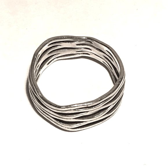 NF | Jewelry | Vintage Sterling Silver 925 Nf Modernist Wavy Design ...